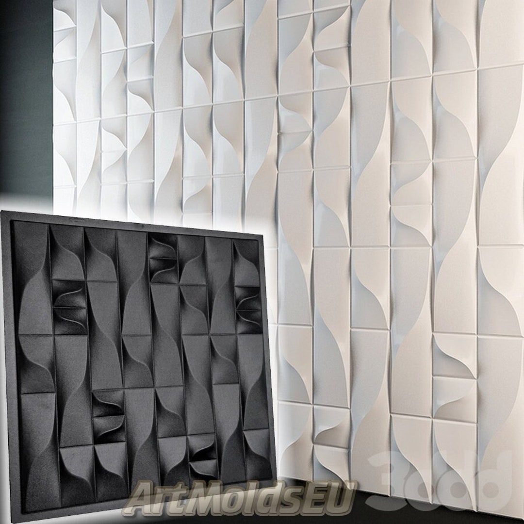 3D Panel Mold for Gypsum, Plaster or Concrete Tile for Decorative Wall ...