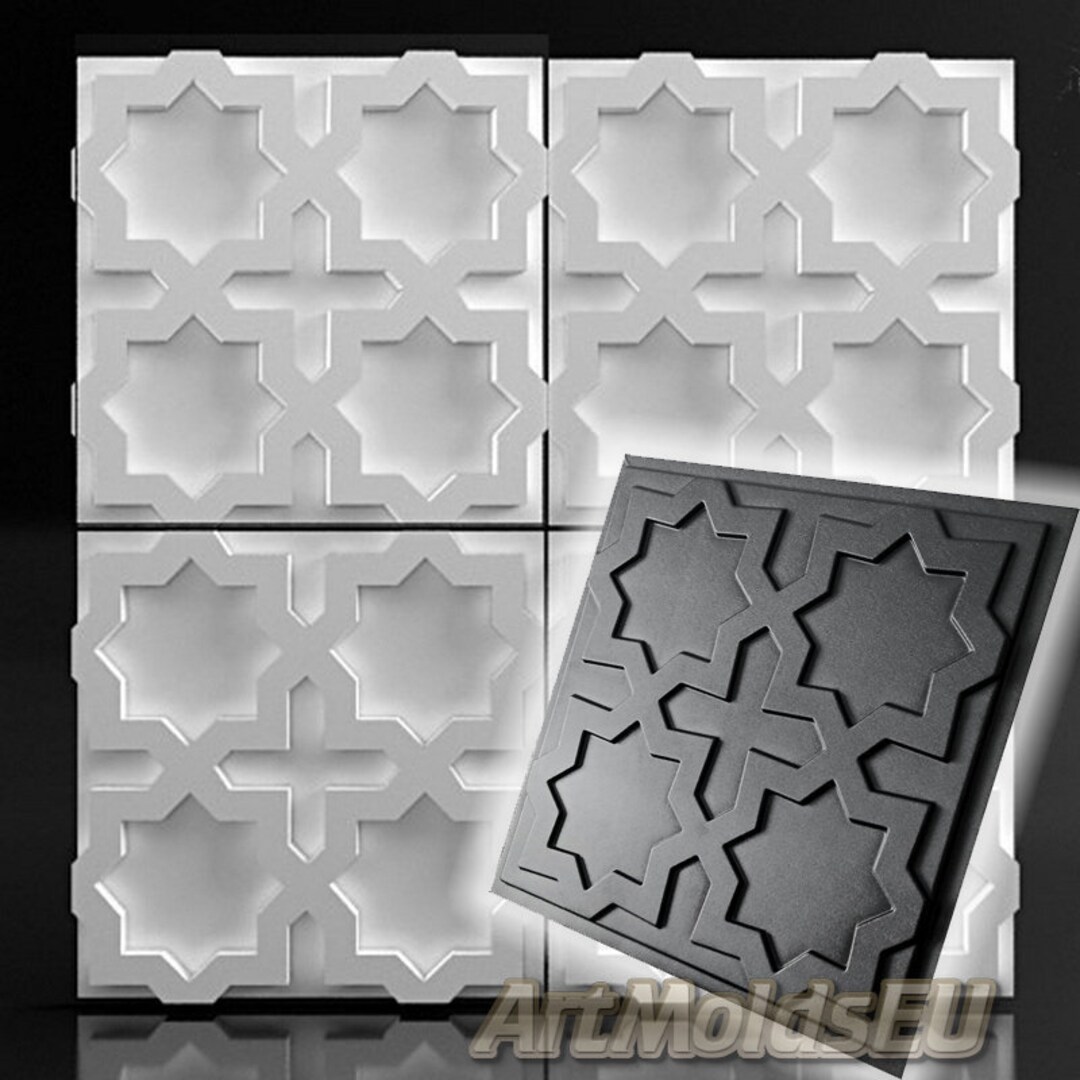 3D Panel Mold for Gypsum, Plaster or Concrete Tile for Decorative Wall ...