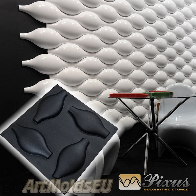 3D Panel Molds for Gypsum, Plaster or Concrete Tile for Decorative Wall ...
