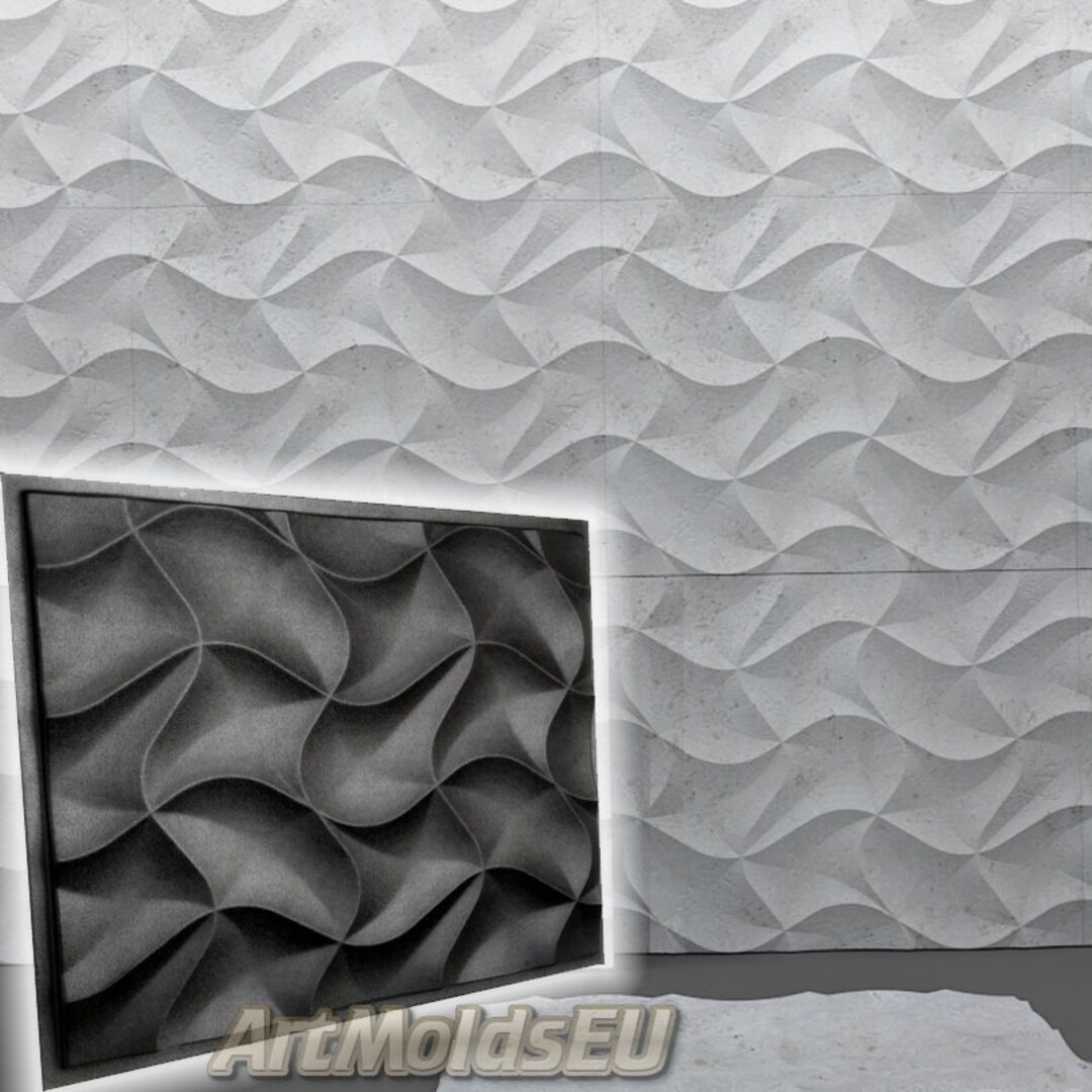 3D Panel Mold for Gypsum, Plaster or Concrete Tile for Decorative Wall ...