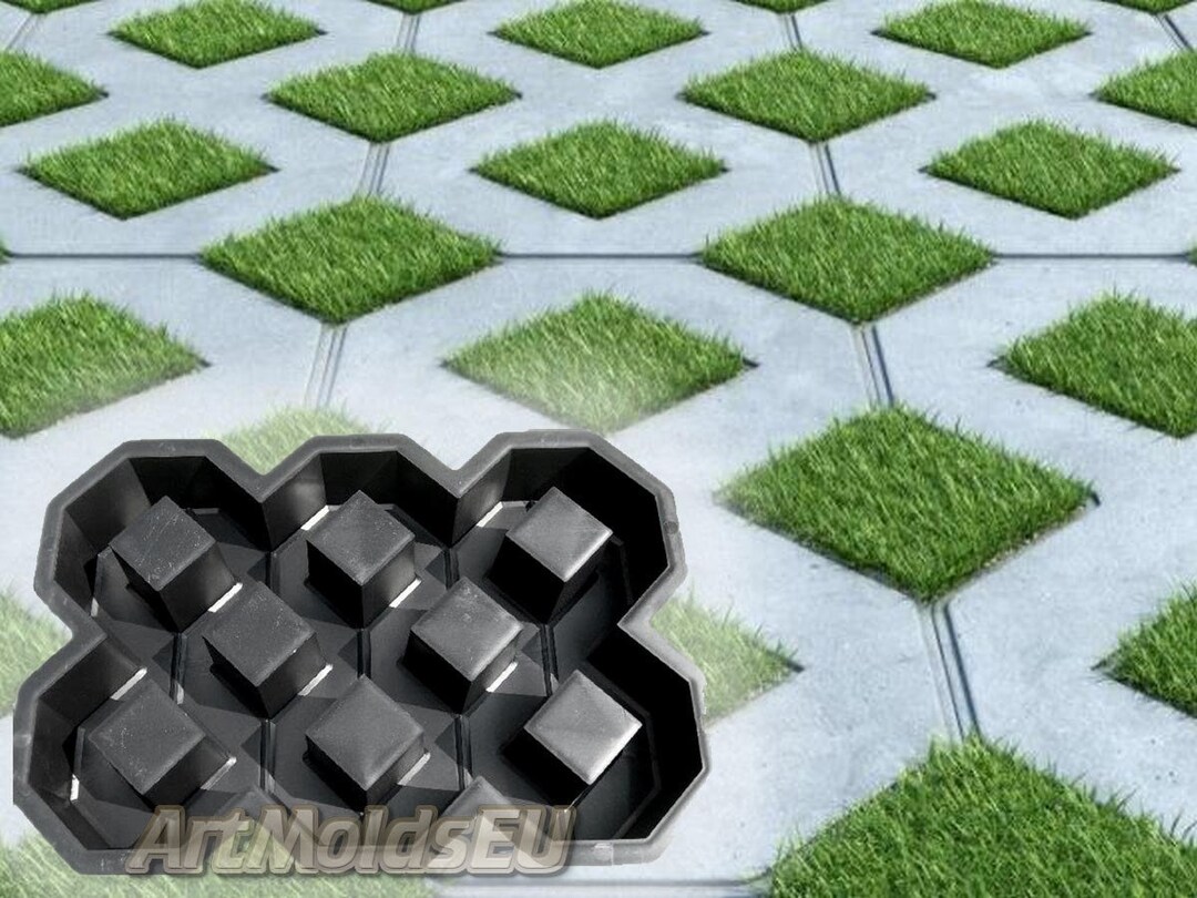 Eco Parking Plastic Mold for Concrete Paving Slabs, Stone Pattern ...