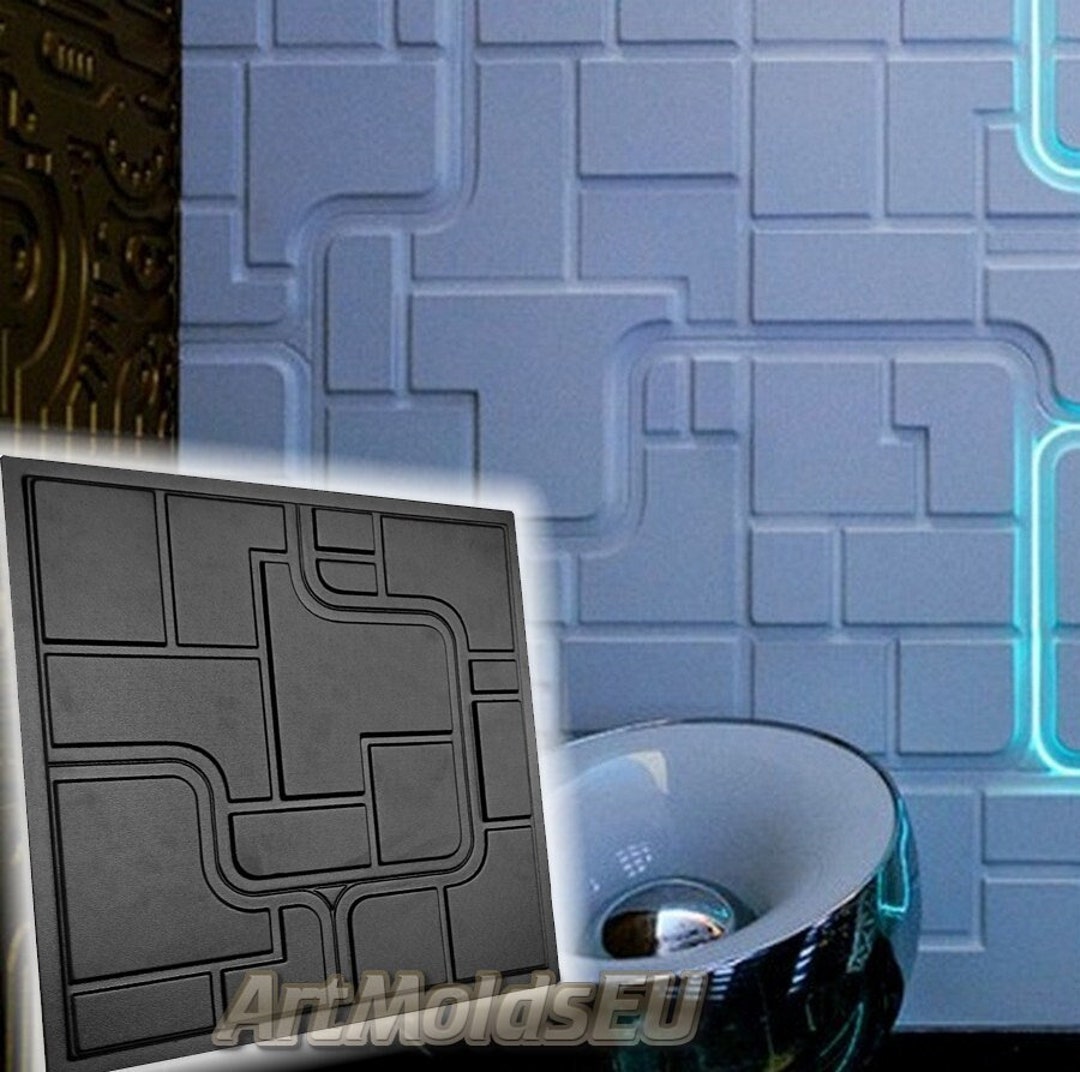 3D Panel Mold for Gypsum, Plaster or Concrete Tile for Decorative Wall ...