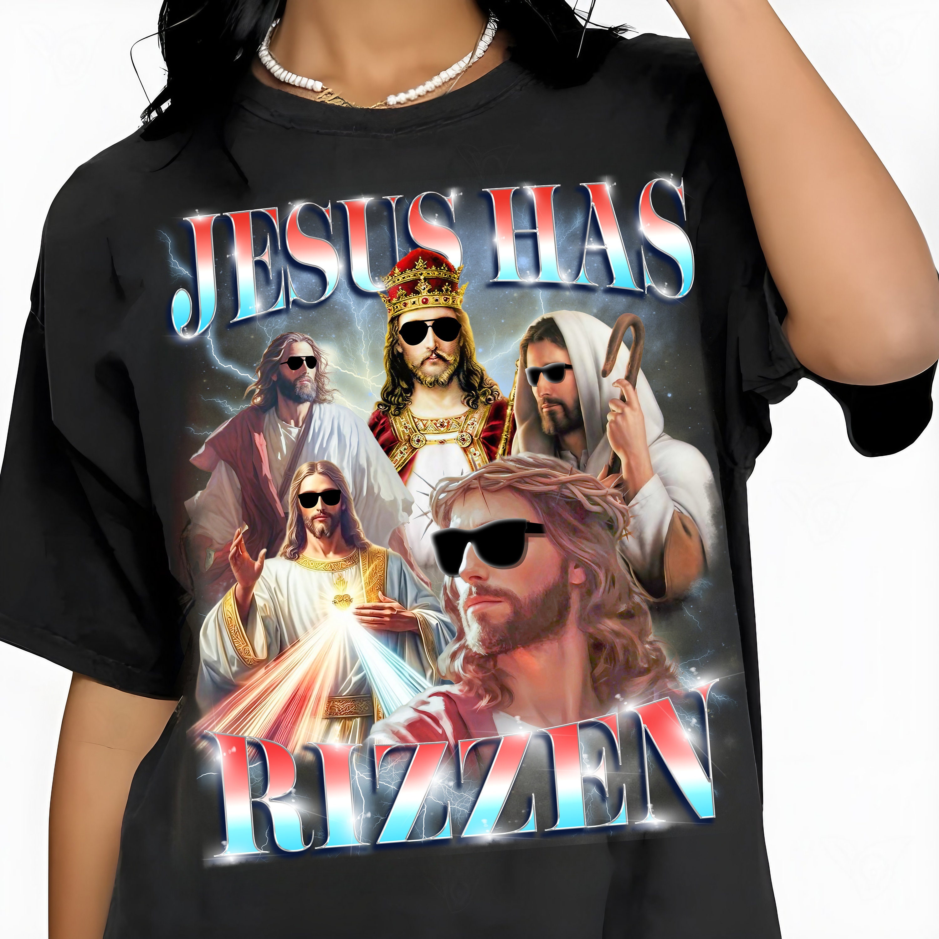 Digital File Jesus Has Rizzen PNG Retro 90s Graphic Bootleg Shirt ...
