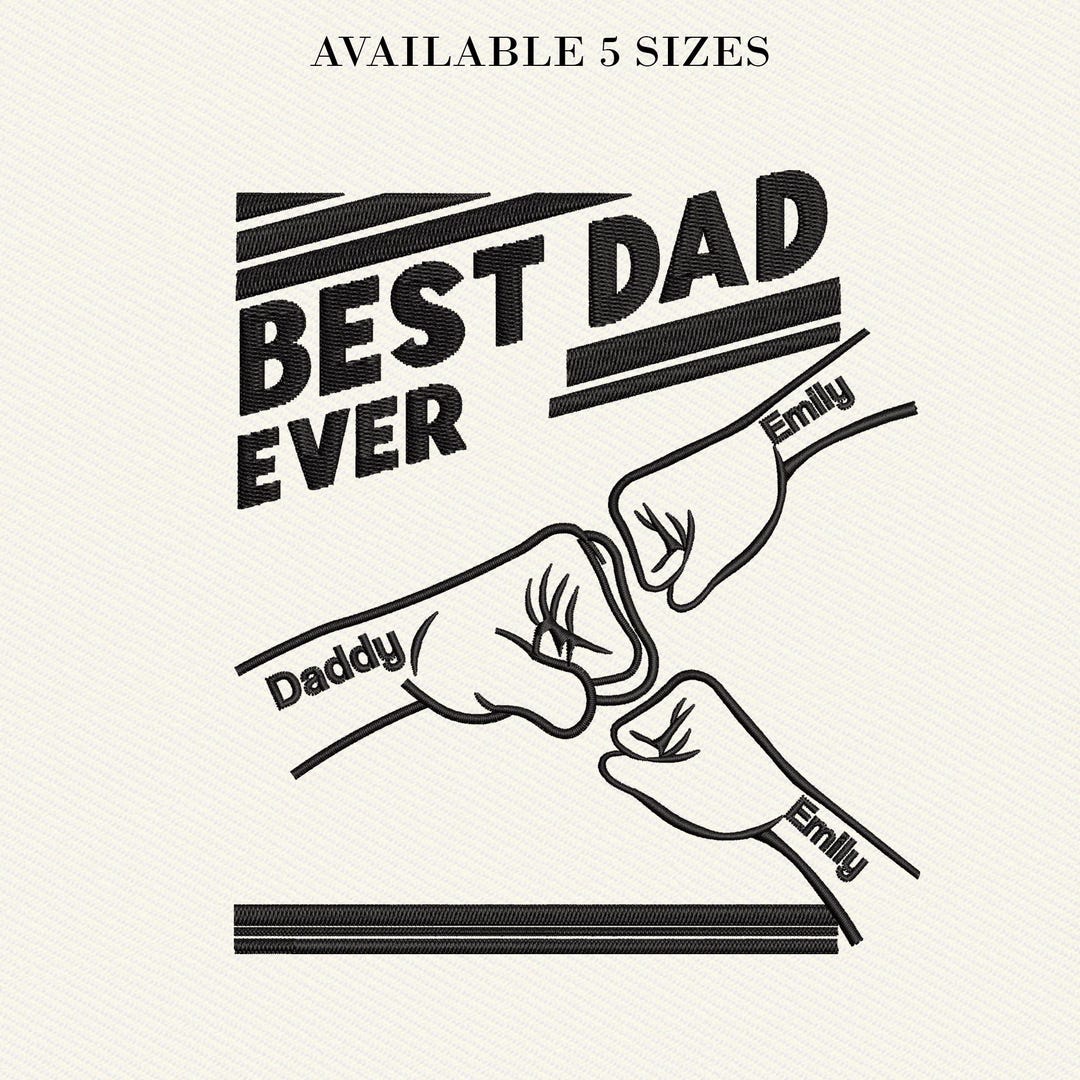 Custom Dad Embroidery Design With Kids Names (digital File) - Etsy