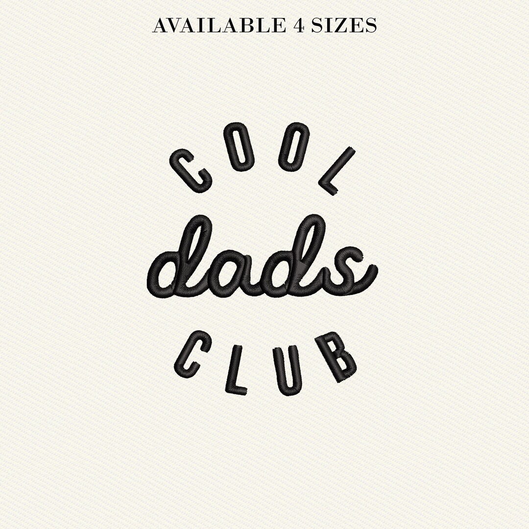 Cool Dad Club , Papa Embroidered , Papa Designs, Personalized Gift ...