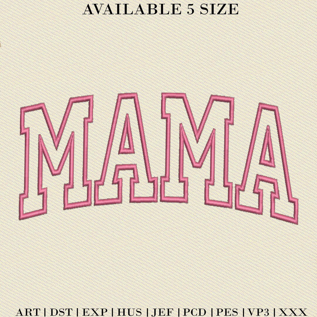 Mama Embroidery Design, Arched Letters (instant Download) - Etsy