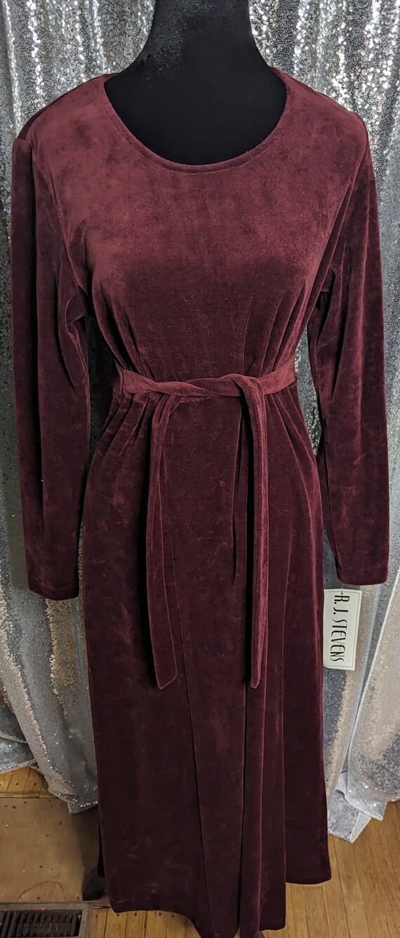 Vintage 90s 70s 60s Style RJ Stevens Velvet Burgundy … - Gem