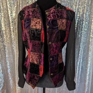 Vintage Velvet 80s-90s Patchwork Sheer Eclectic Blouse Women's M - Etsy