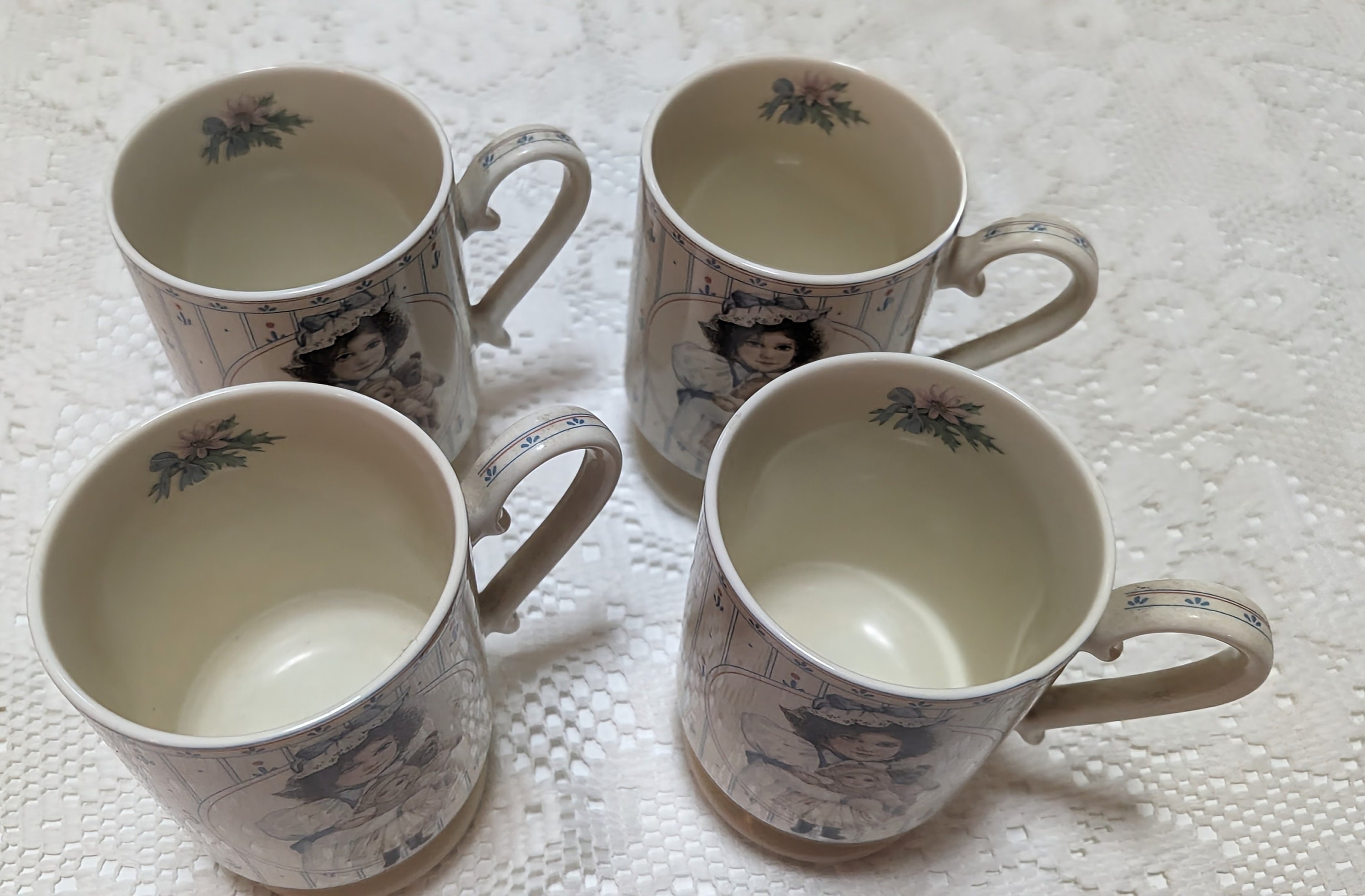 Vintage Cottage Core 1980s Jan Hagara Set of 4 Collectable Mugs - Etsy