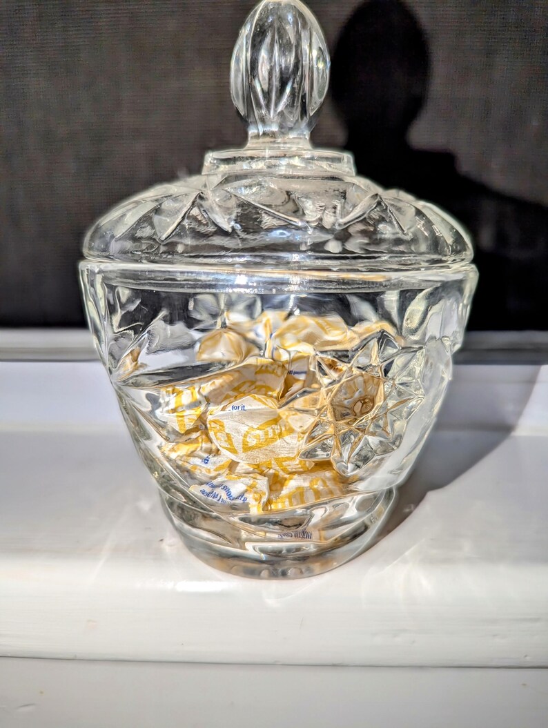 MCM Cut Glass Small Sugar Apothecary Candy Dish W Lid - Etsy