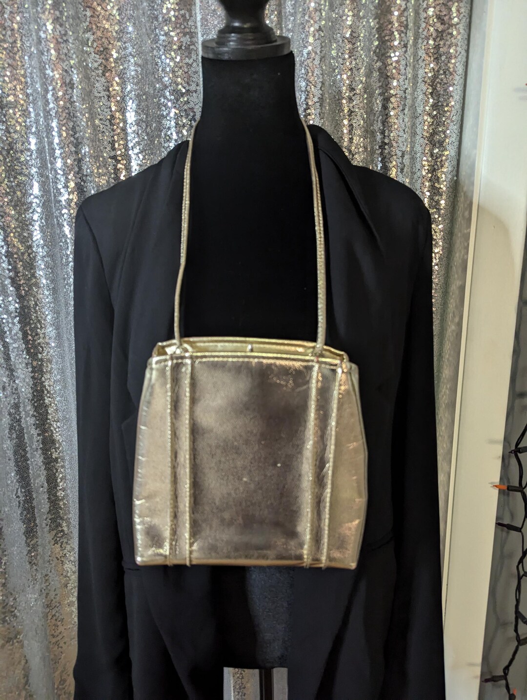 Vintage Metallic Gold Glam Handbag Purse - Etsy