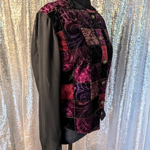 Vintage Velvet 80s-90s Patchwork Sheer Eclectic Blouse Women's M - Etsy