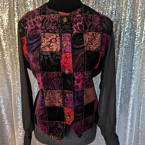 Vintage Velvet 80s-90s Patchwork Sheer Eclectic Blouse Women's M - Etsy