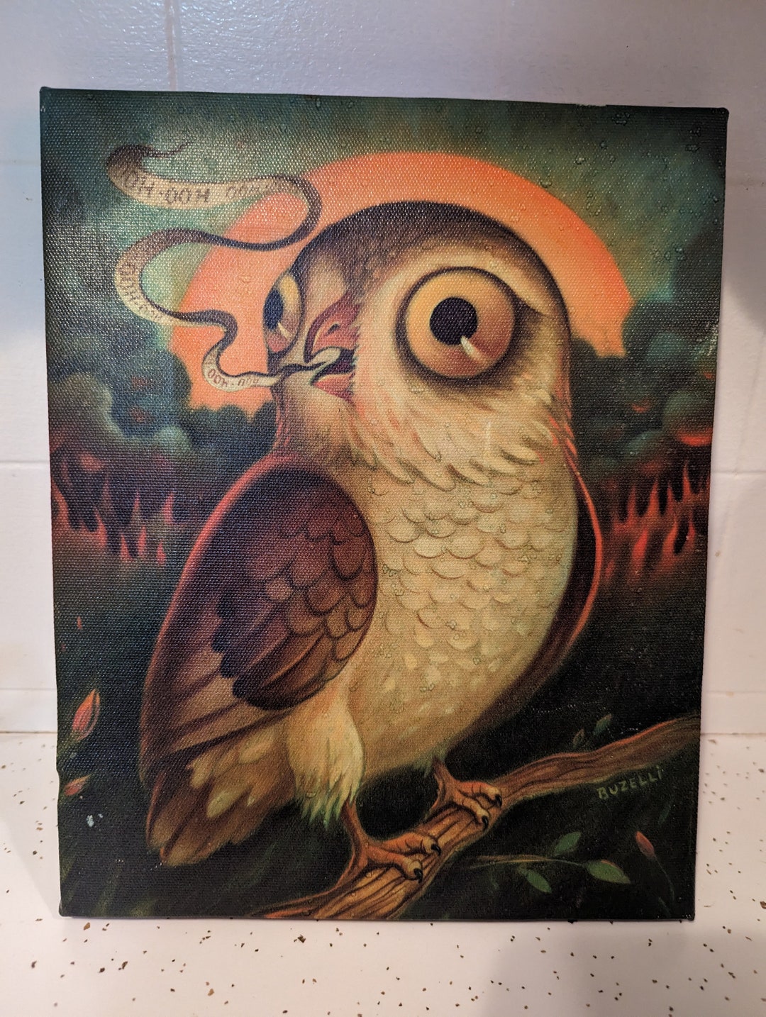 Chris Buzelli Owl Canvas Wrapped Over Wood Frame Wall Decor - Etsy