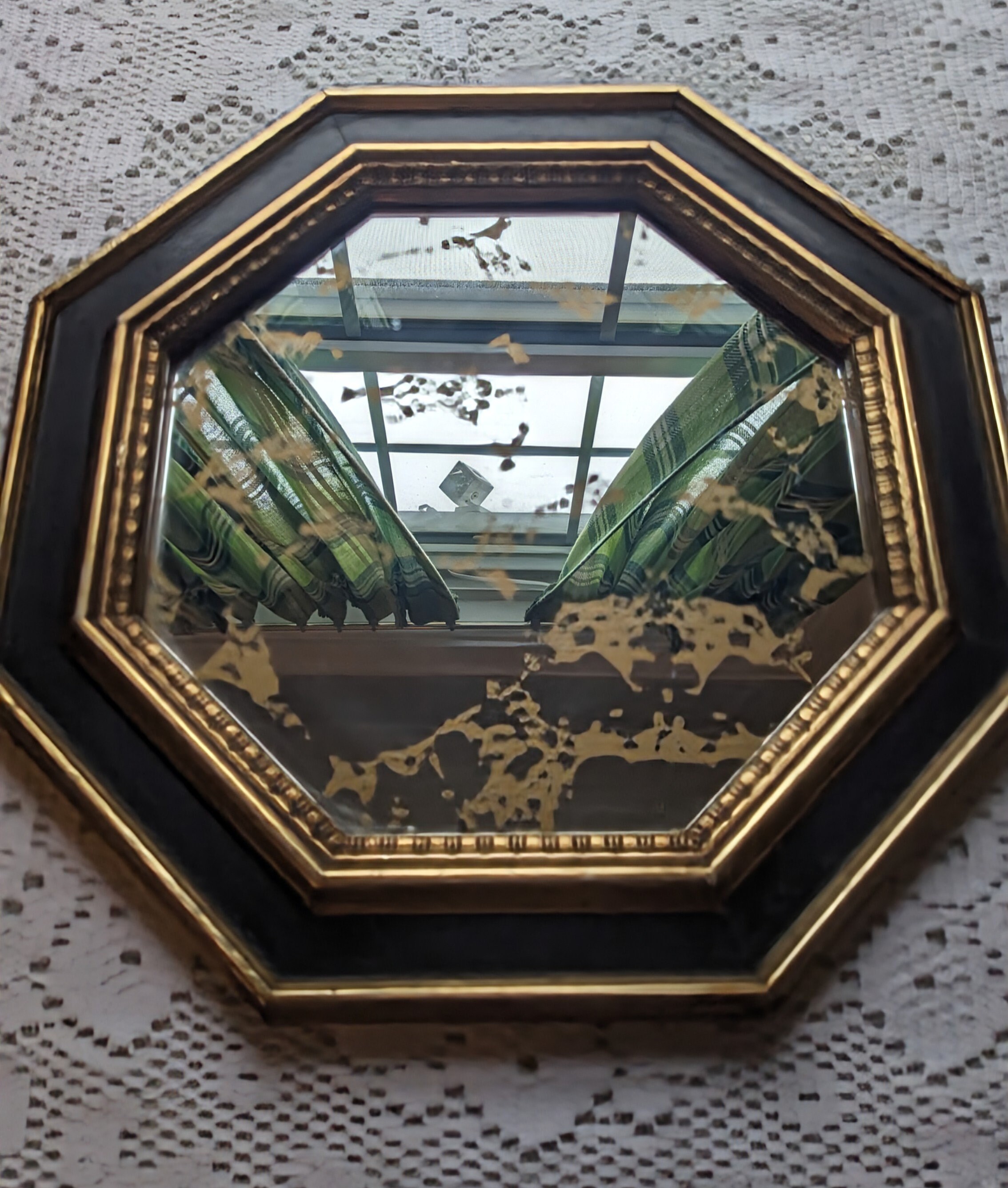 Set of 2 Vintage Turner Hexagon Mirrors W Gold Accent Wall Decor - Etsy