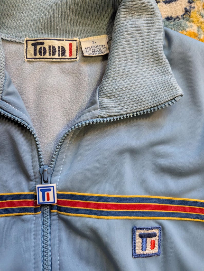 Vintage Todd 1 80s Baby Blue Track Jacket Unisex L - Etsy