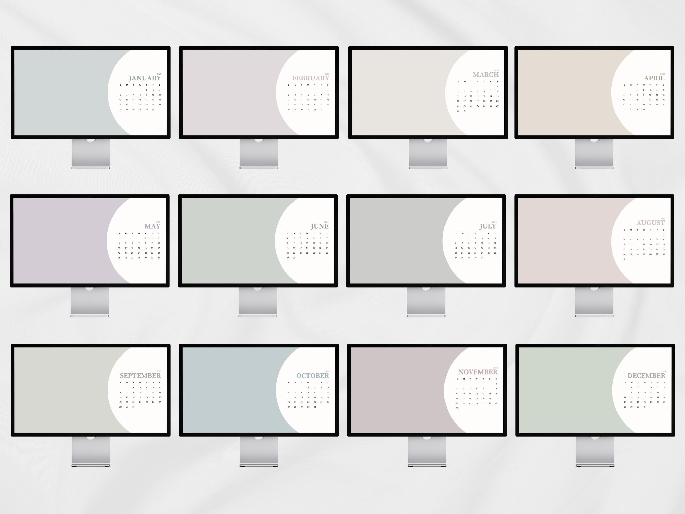 2025 Desktop Wallpaper Calendar | Pastel Desktop Calendar Digital ...