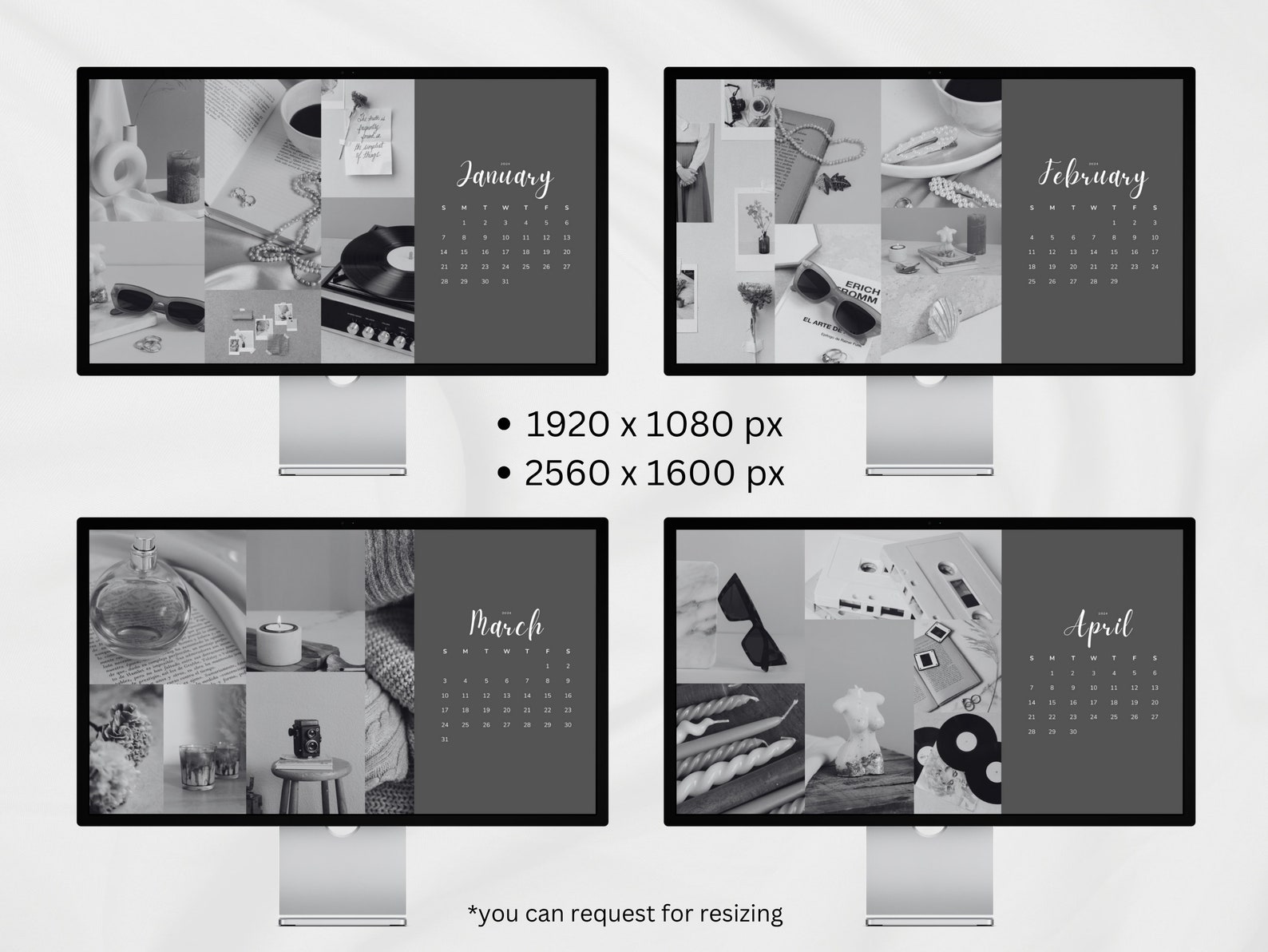 Desktop Wallpaper Calendar Digital Desktop Organizer Aesthetic ...