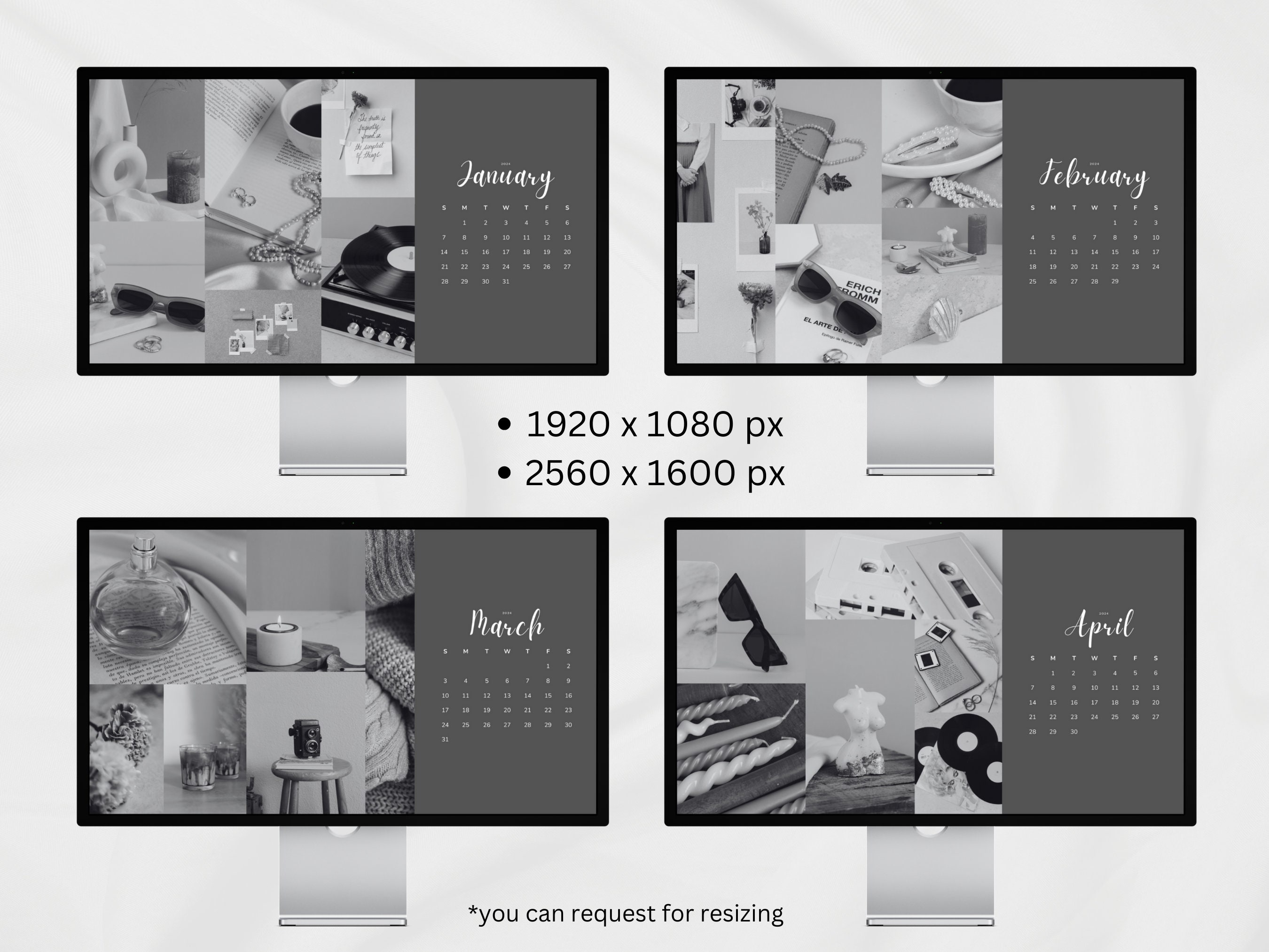 Desktop Wallpaper Calendar Digital Desktop Organizer Aesthetic ...