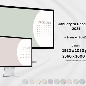 2024 Desktop Wallpaper Calendar Digital Desktop Organizer Aesthetic ...