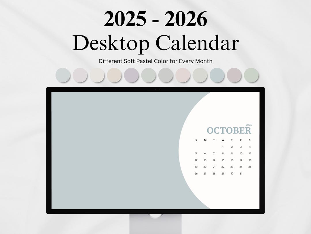 2025-2026 Pastel Desktop Calendar Wallpaper MacBook Wallpaper Laptop ...