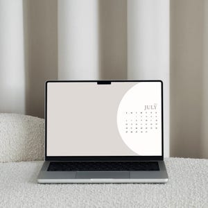2025 Beige Desktop Calendar Wallpaper: Minimalist Organizer (digital ...