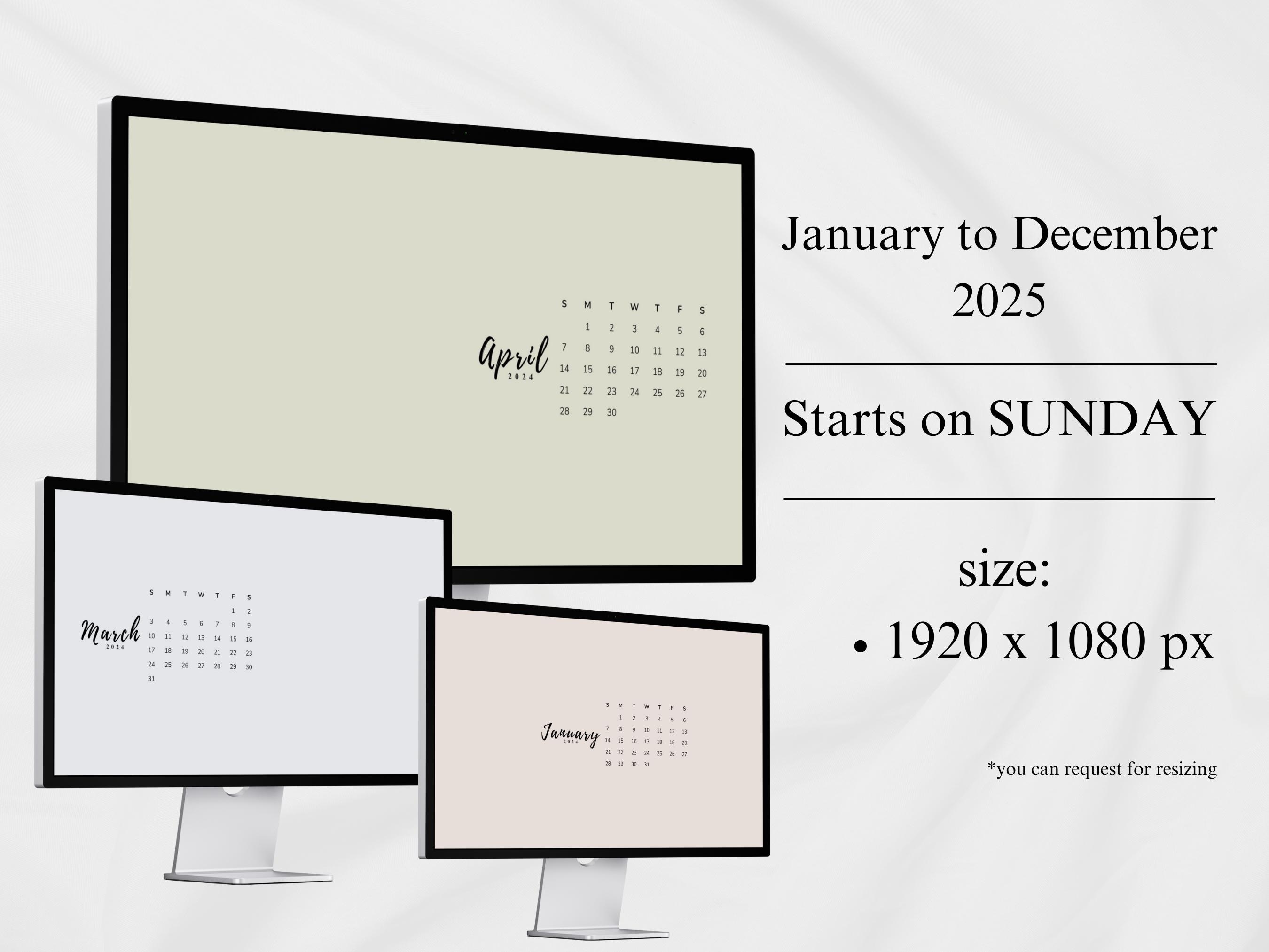 2025 Desktop Wallpaper Calendar | Digital Desktop Calendar Aesthetic ...