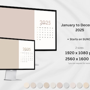 2025 Desktop Wallpaper Calendar | Digital Desktop Organizer Aesthetic ...