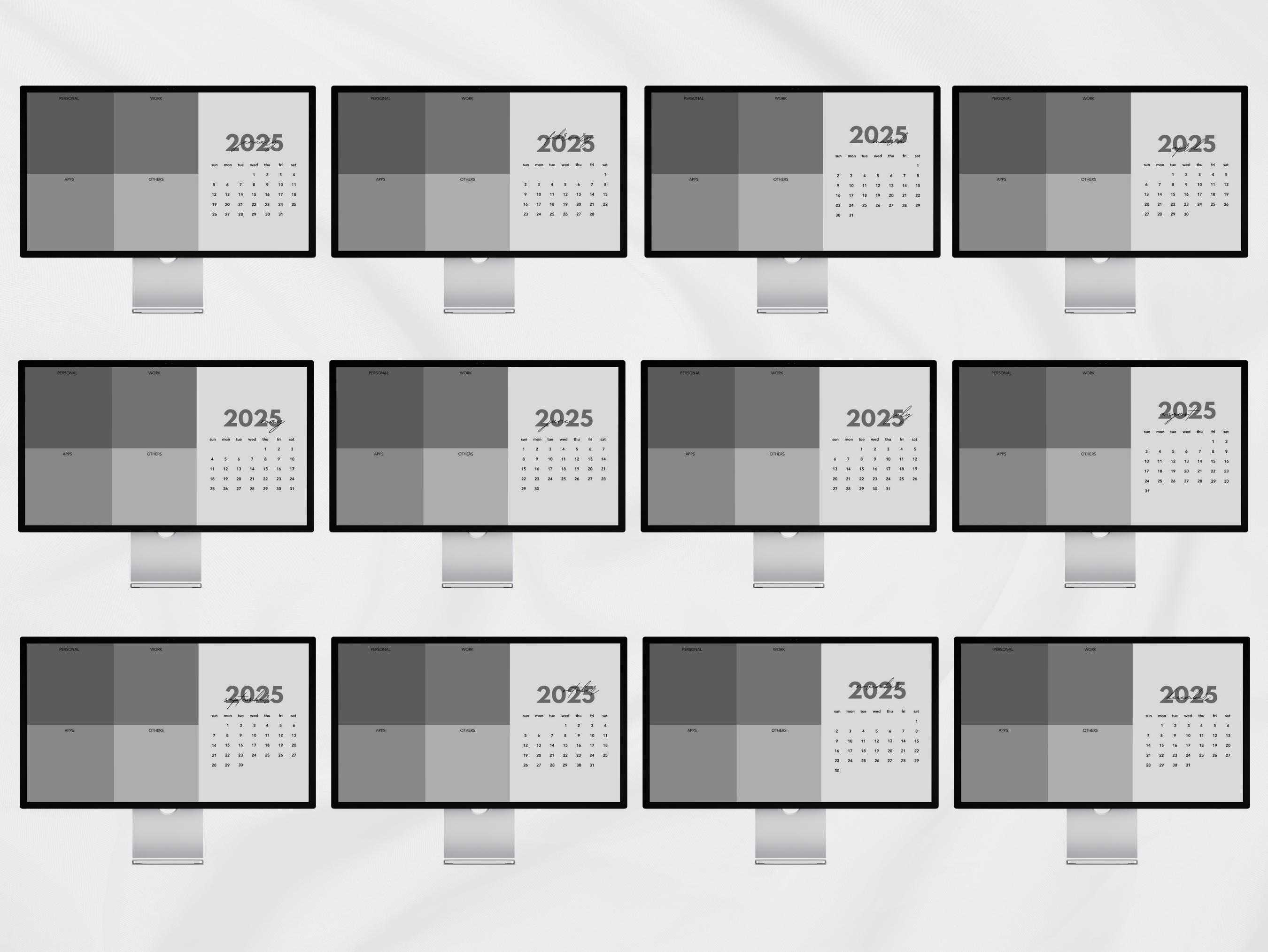 2025 Desktop Wallpaper Calendar | Desktop Organizer Neutral MacBook ...