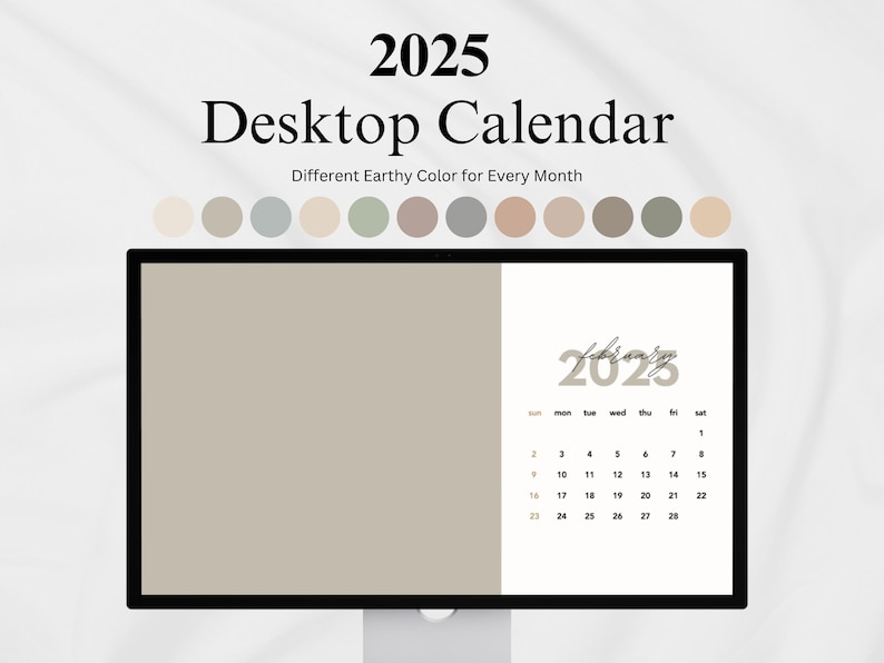 2025 Desktop Wallpaper Calendar | Digital Desktop Calendar Aesthetic ...