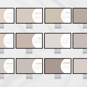 2025 Beige Desktop Calendar Wallpaper: Minimalist Organizer (digital ...