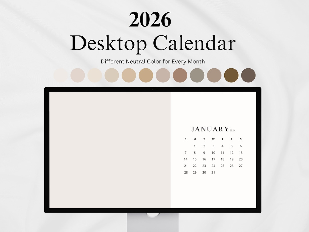 2026 Desktop Wallpaper Calendar Digital Desktop Calendar Aesthetic ...