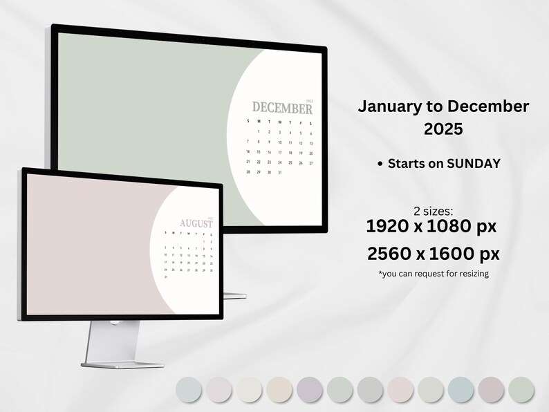 2025 Desktop Wallpaper Calendar | Pastel Desktop Calendar Digital ...