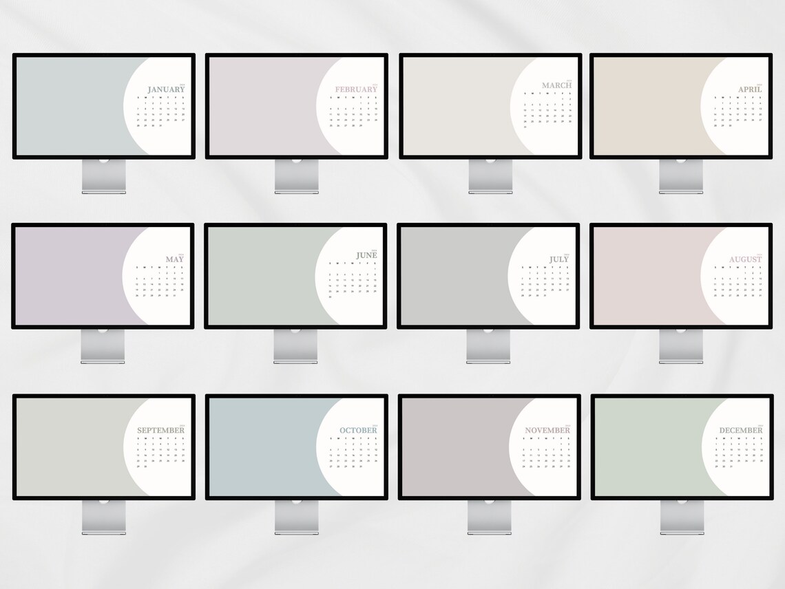 2024 Desktop Wallpaper Calendar Digital Desktop Organizer Aesthetic ...