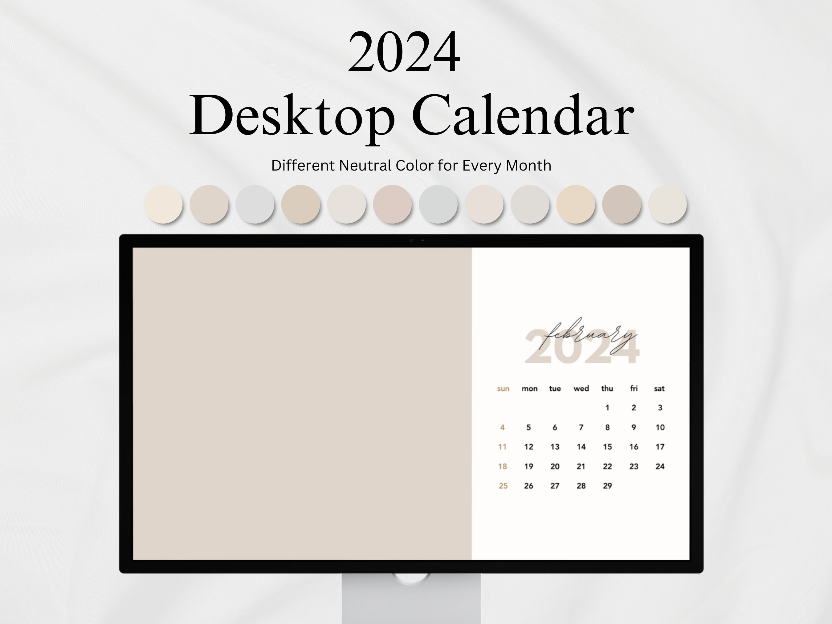 Desktop Wallpaper Calendar Digital Desktop Organizer Aesthetic ...