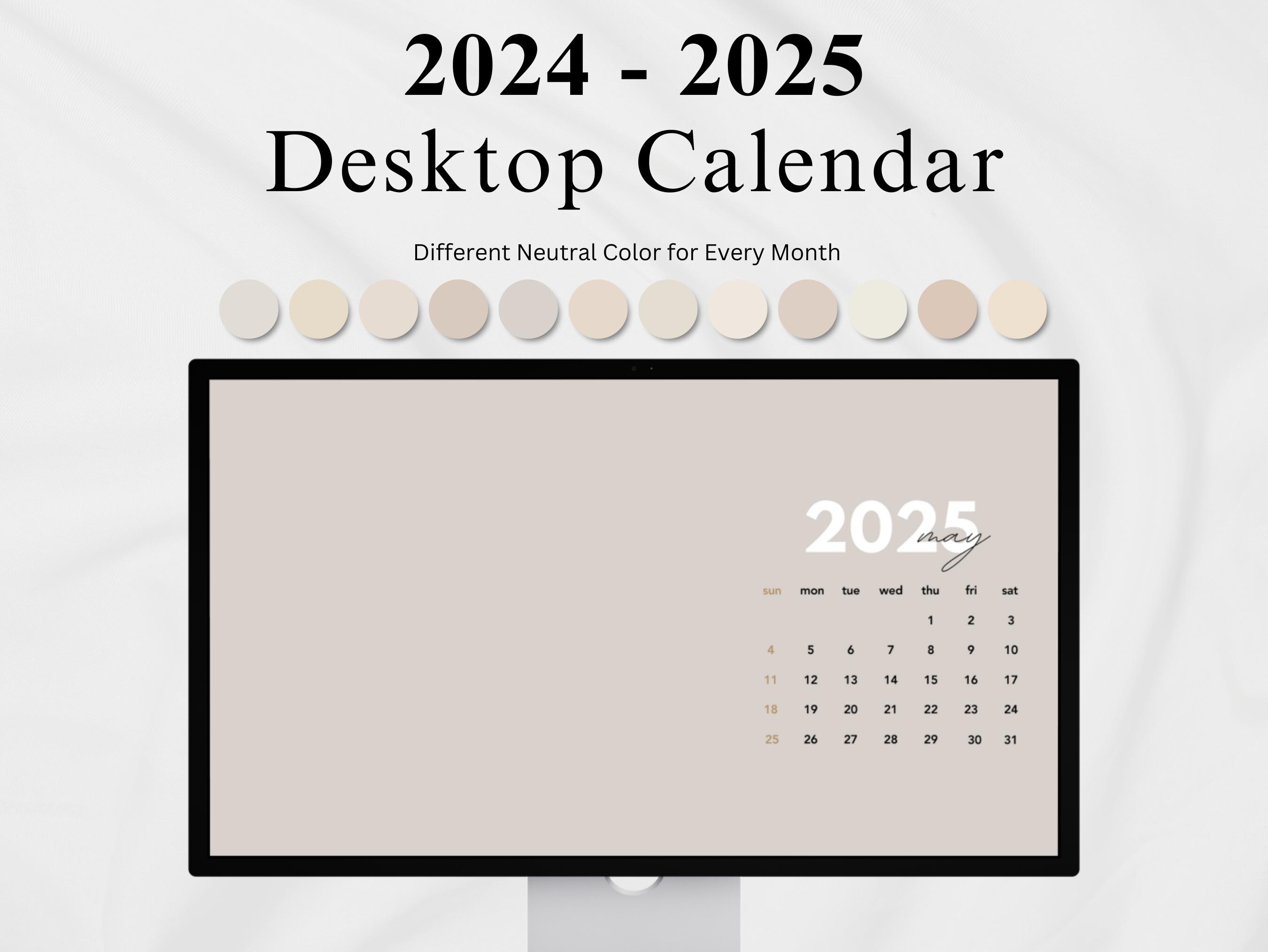 2025 Desktop Wallpaper Calendar Neutral Colors Digital Desktop ...