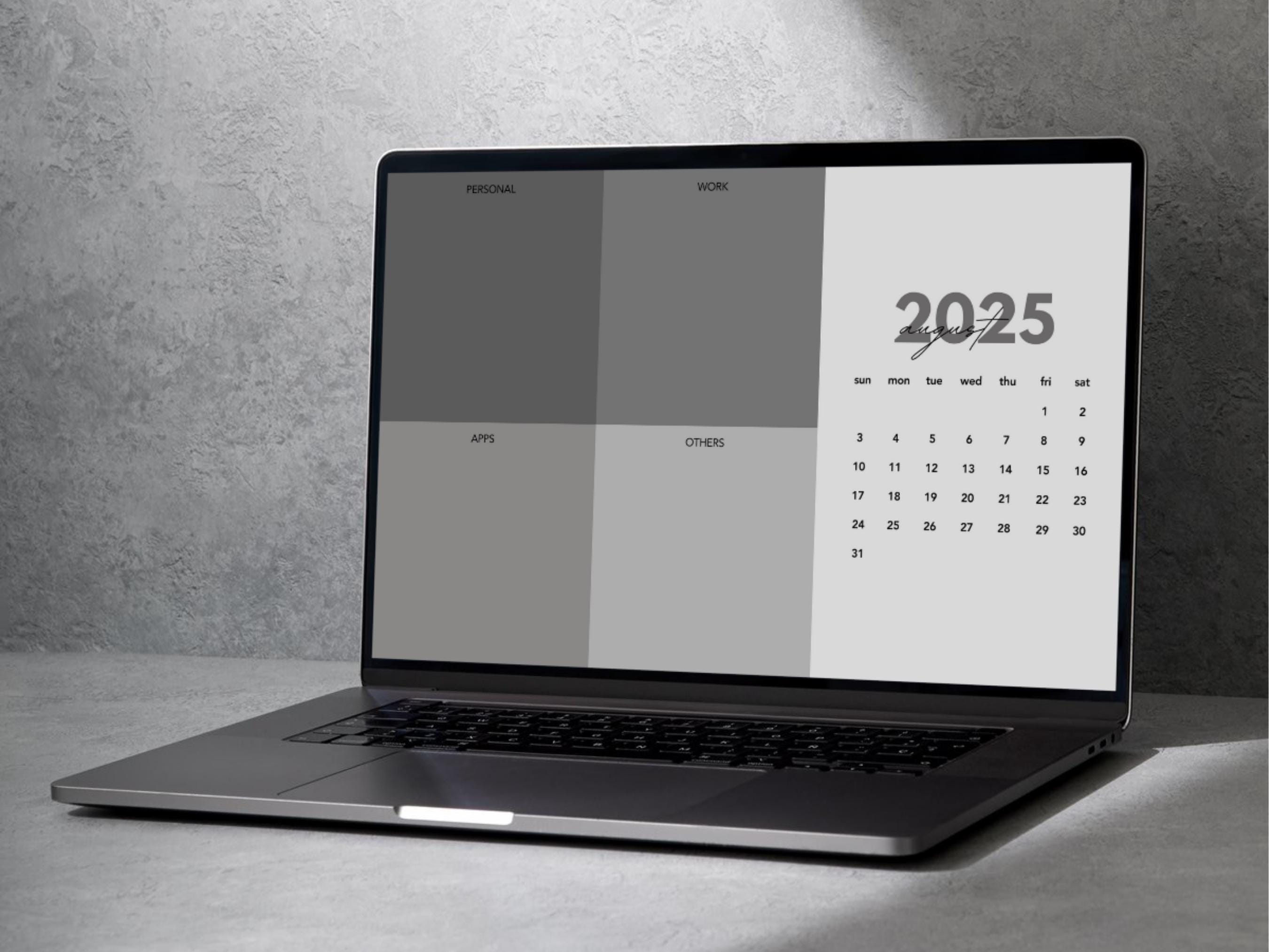 2025 Desktop Wallpaper Calendar | Desktop Organizer Neutral MacBook ...