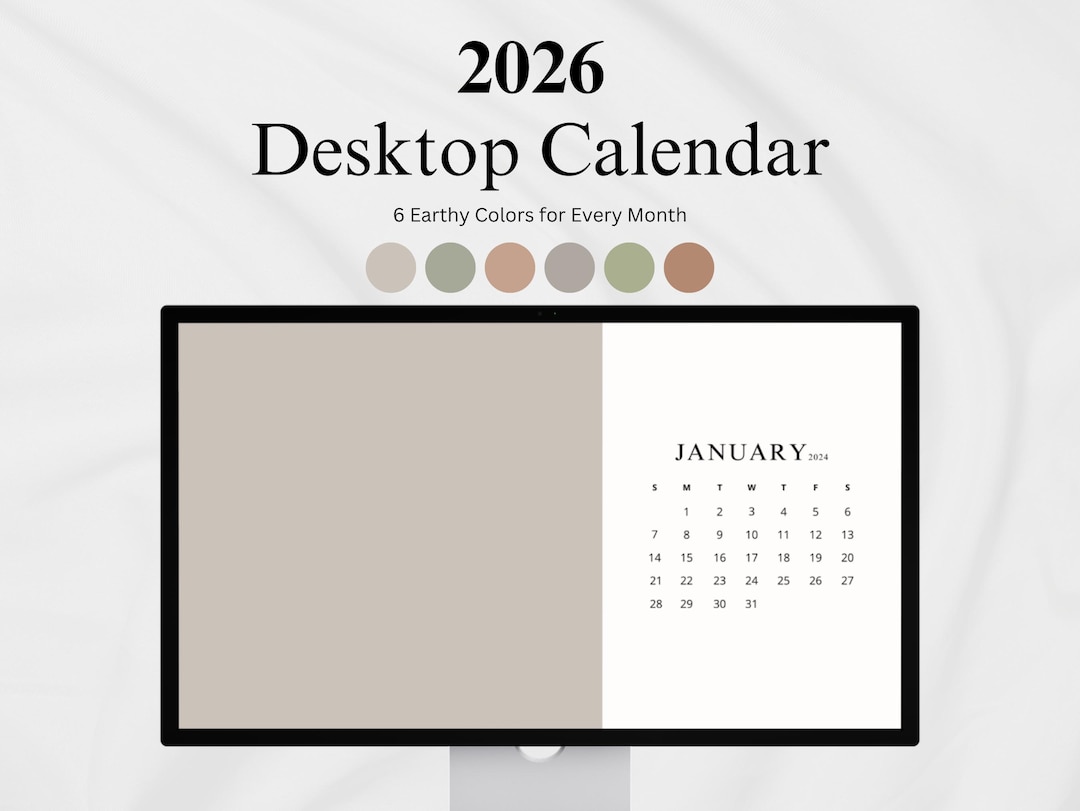 2026 Desktop Wallpaper Calendar Digital Desktop Calendar Aesthetic ...