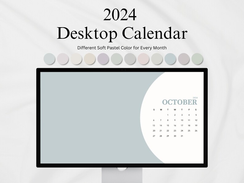 2024 Desktop Wallpaper Calendar Digital Desktop Organizer Aesthetic ...