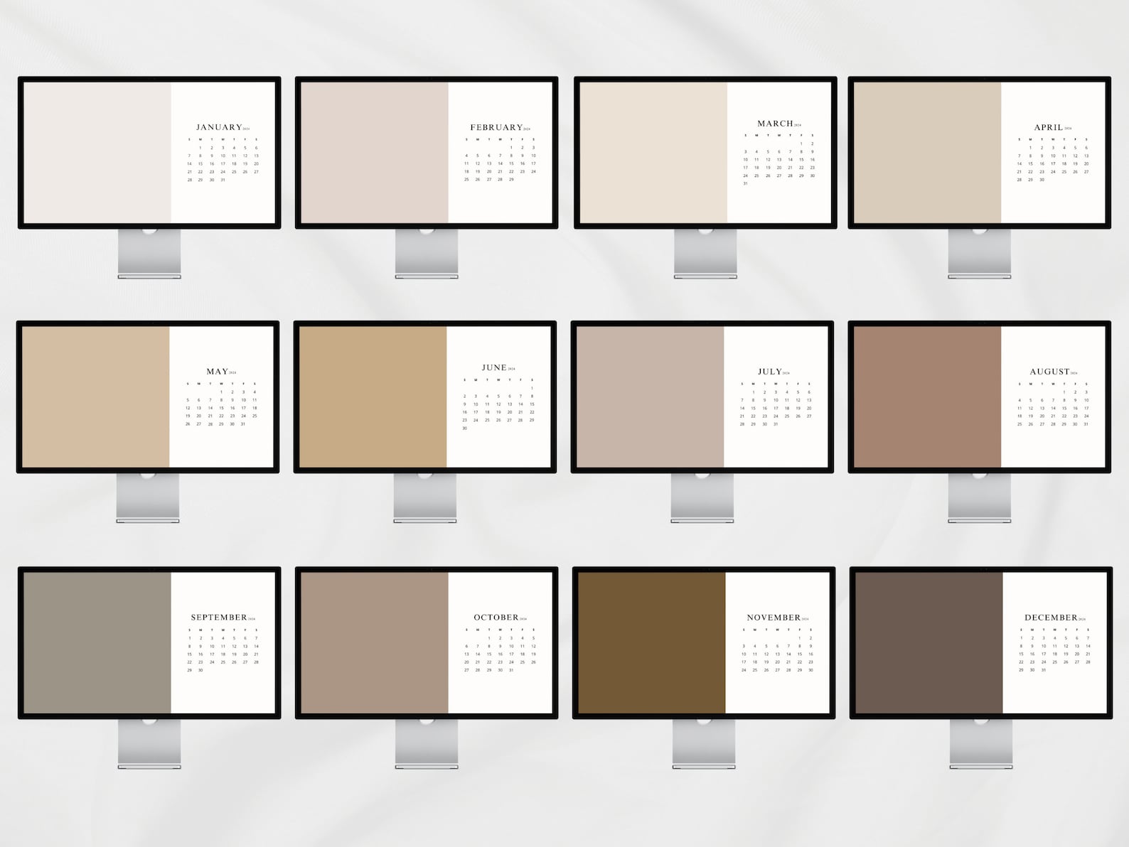 Desktop Wallpaper Calendar Digital Desktop Calendar Aesthetic Wallpaper ...