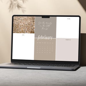 2025 Desktop Wallpaper Calendar | Neutral Beige Minimalist Monthly ...