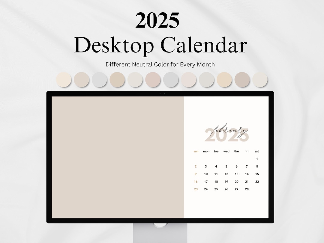 2025 Desktop Wallpaper Calendar | Digital Desktop Organizer Aesthetic ...