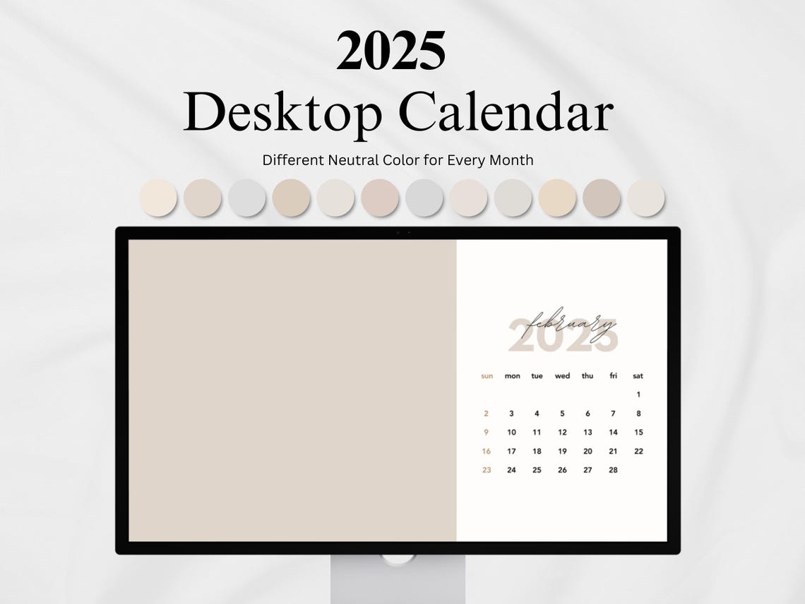 2025 Desktop Wallpaper Calendar | Digital Desktop Organizer Aesthetic ...