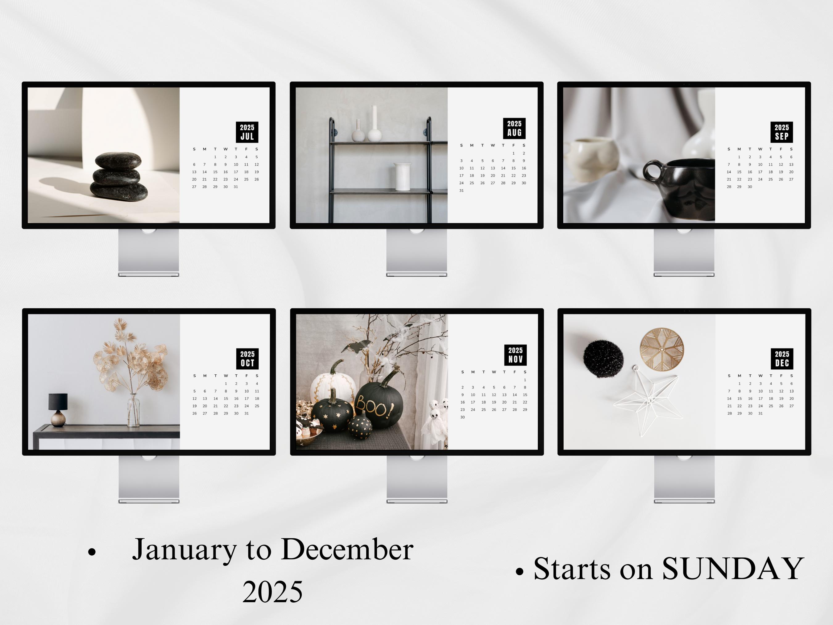 2025 Desktop Wallpaper Calendar | Digital Desktop Organizer Aesthetic ...