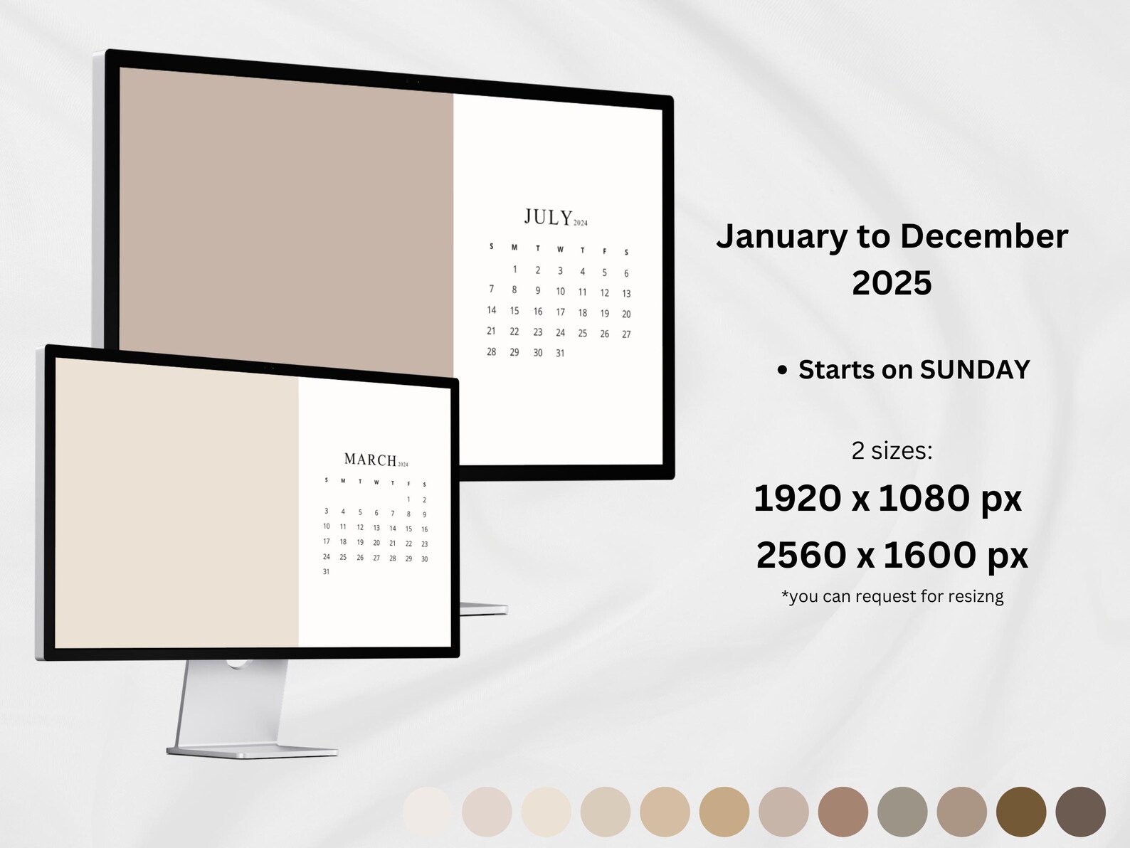 2025 Desktop Wallpaper Kalender | Digitaler Desktopkalender ...