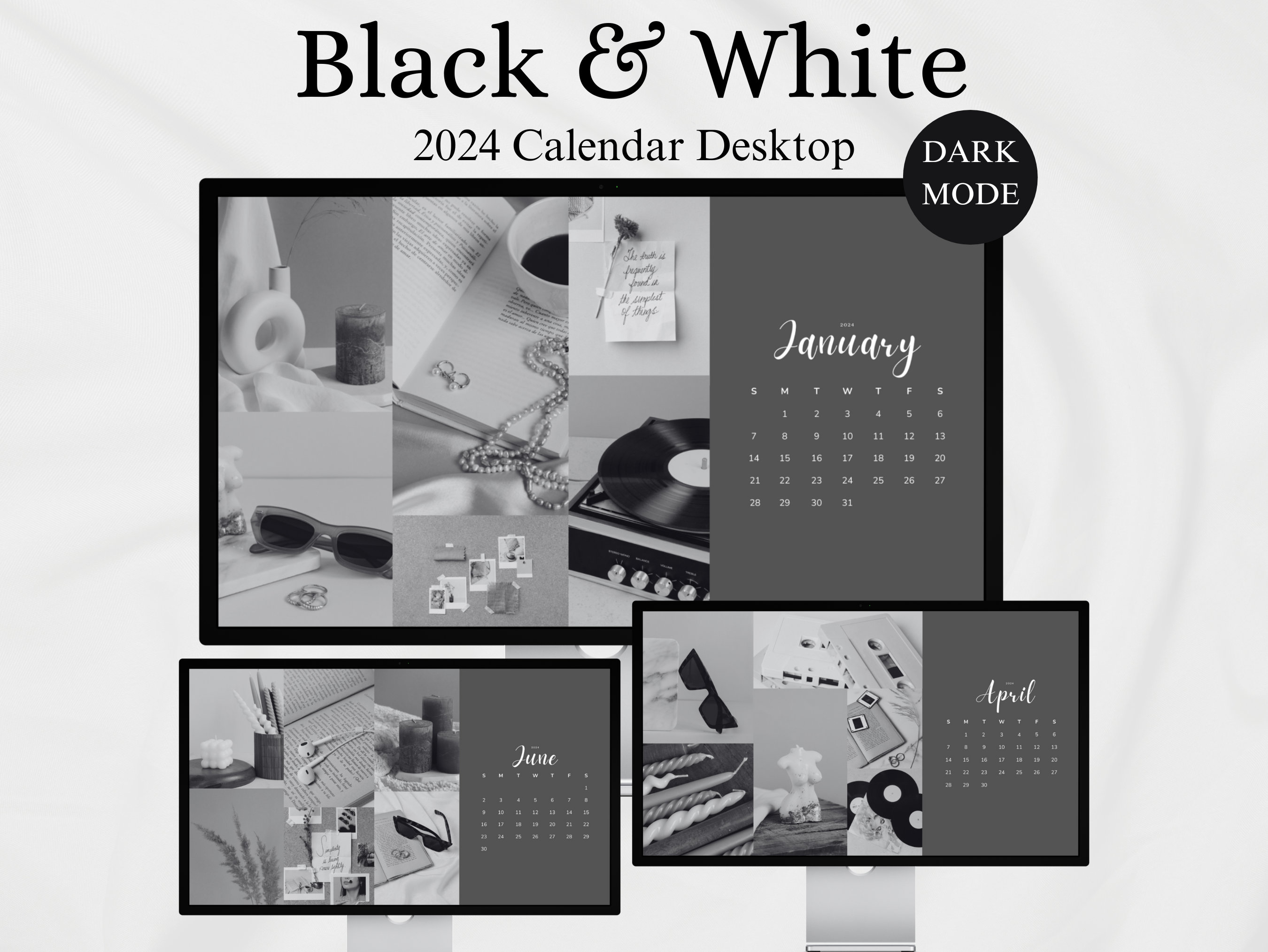 Desktop Wallpaper Calendar Digital Desktop Organizer Aesthetic ...