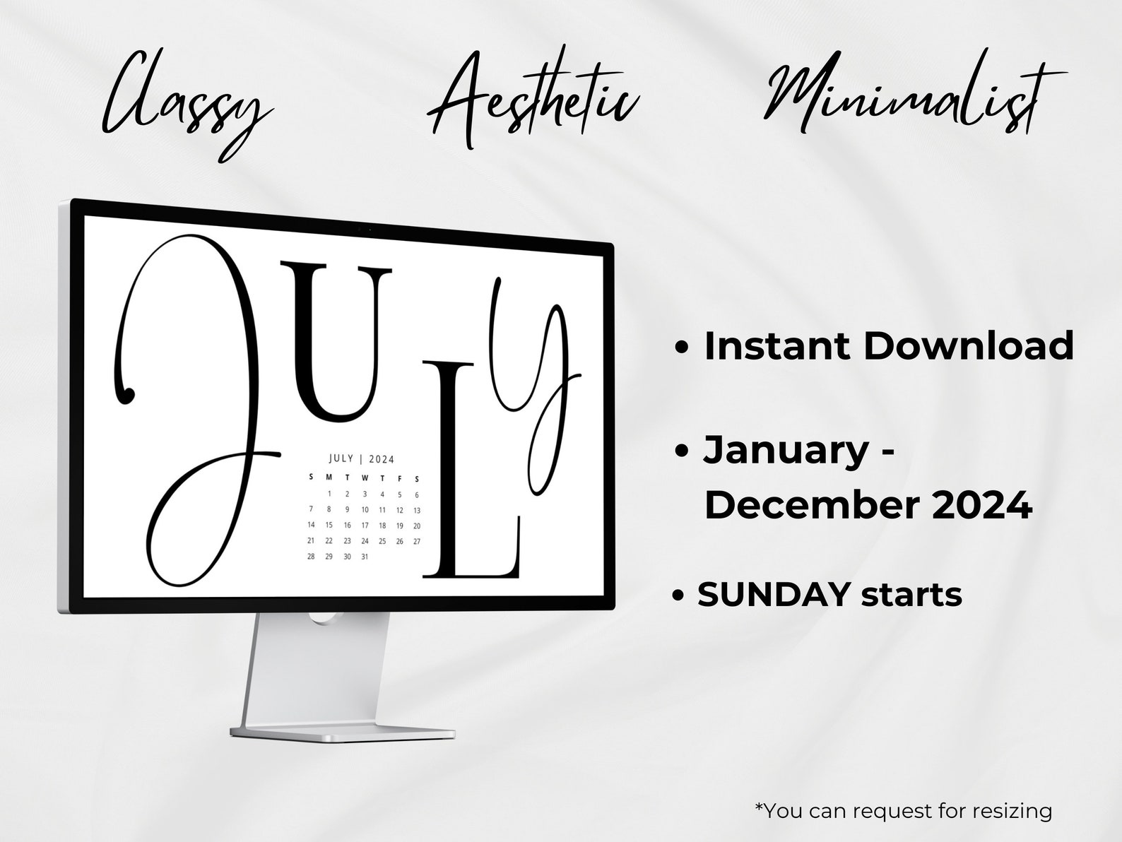 Desktop Wallpaper Calendar Digital Desktop Organizer Aesthetic ...