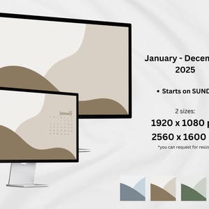 2025 Desktop Wallpaper Calendar | Digital Desktop Organizer Abstract ...