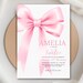 Pink Bow Birthday Invitation, Pink Coquette Ribbon Party Invite ...