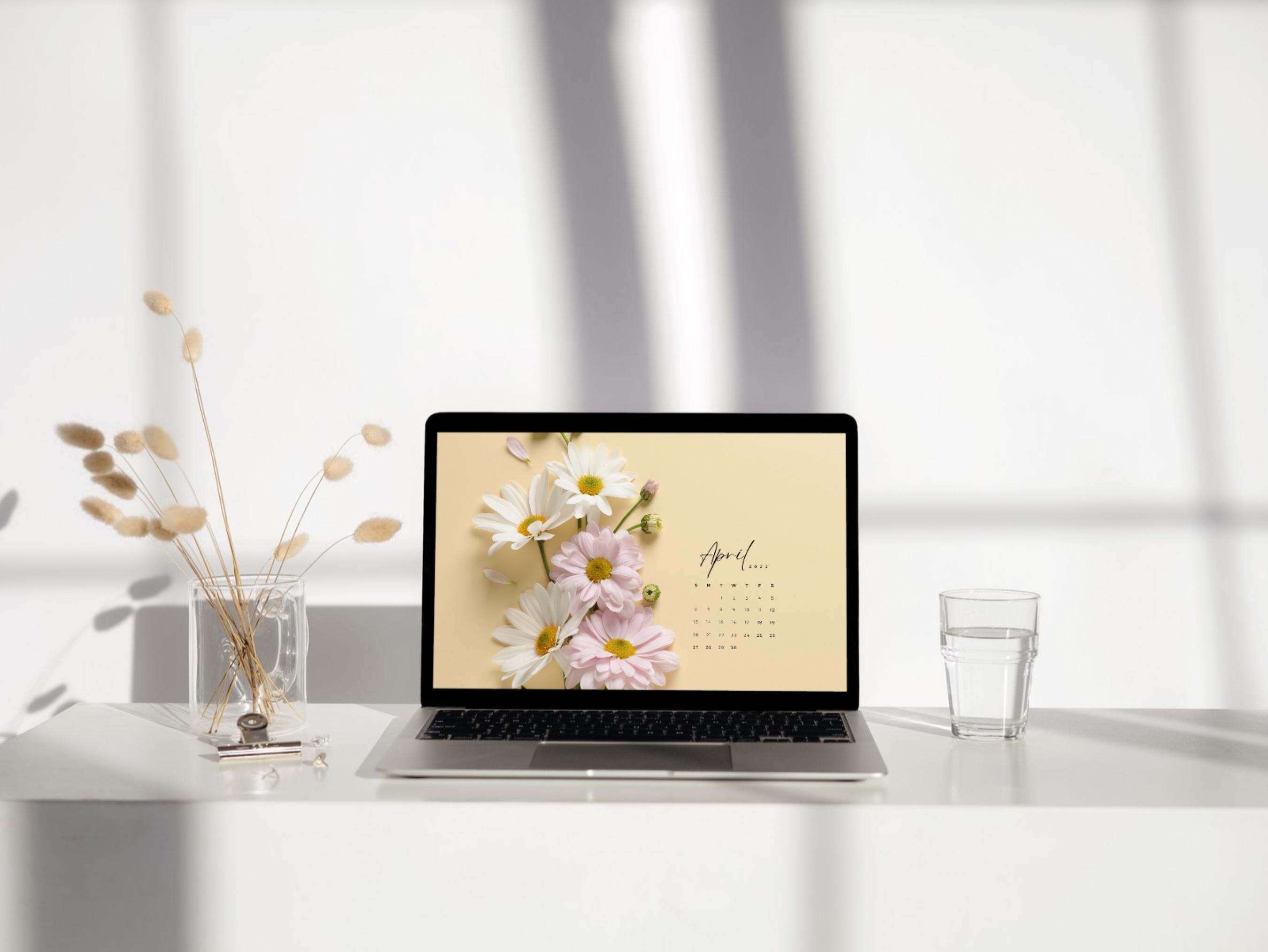 2025 Desktop Wallpaper Calendar | Flowers Wallpaper Desktop Organizer ...